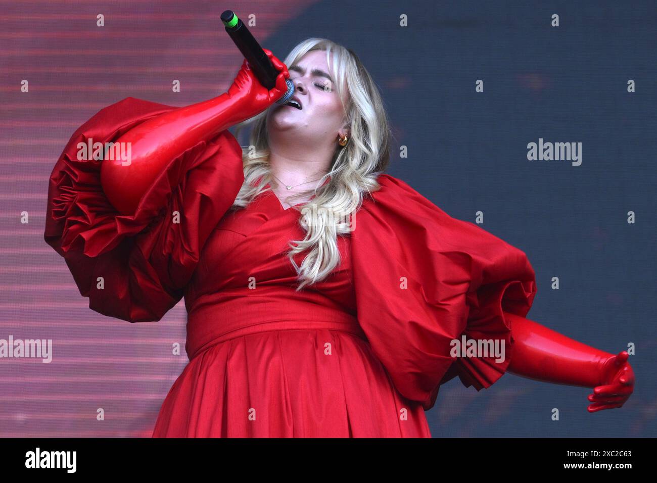 Singer Grace Davies performs before the medal ceremonies of the ...