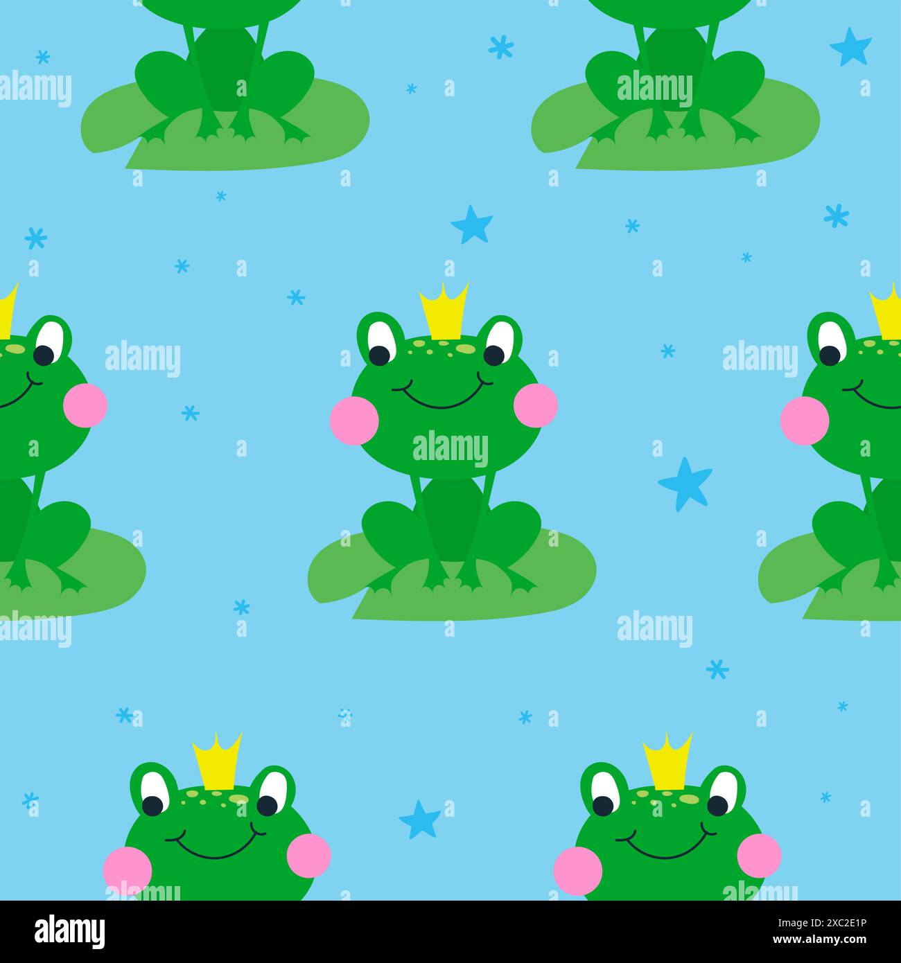 Frog pattern design with several frogs - funny hand drawn doodle ...