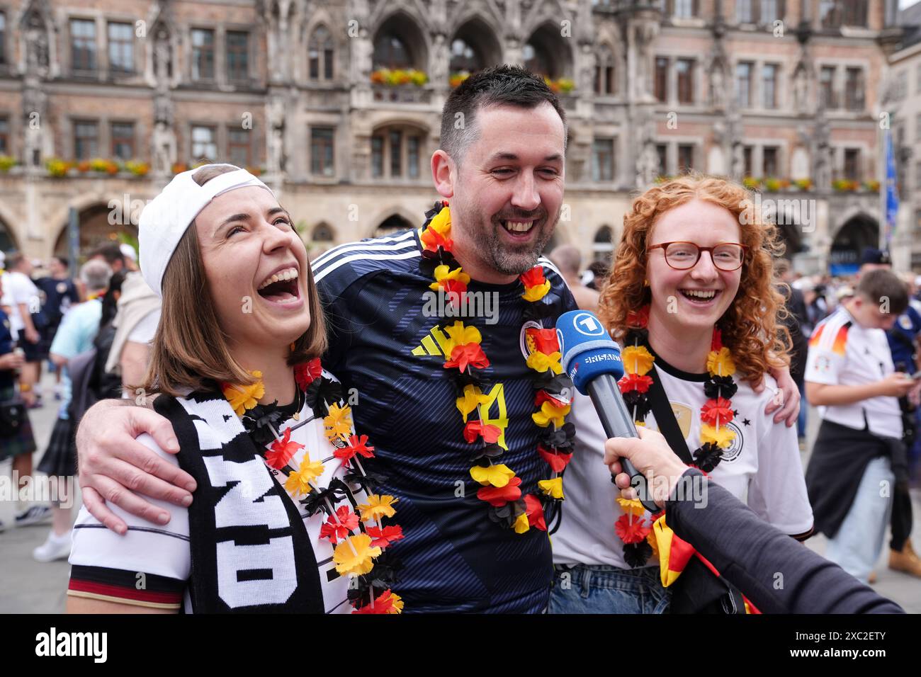Scotland and Germany fans at Marienplatz square, Munich. Scotland will ...