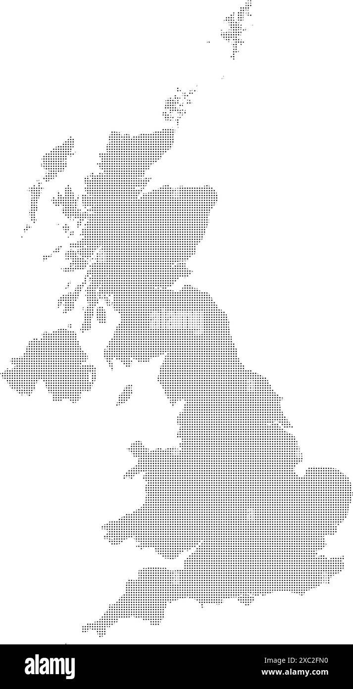 United Kingdom map dotted pattern vector illustration Stock Vector ...
