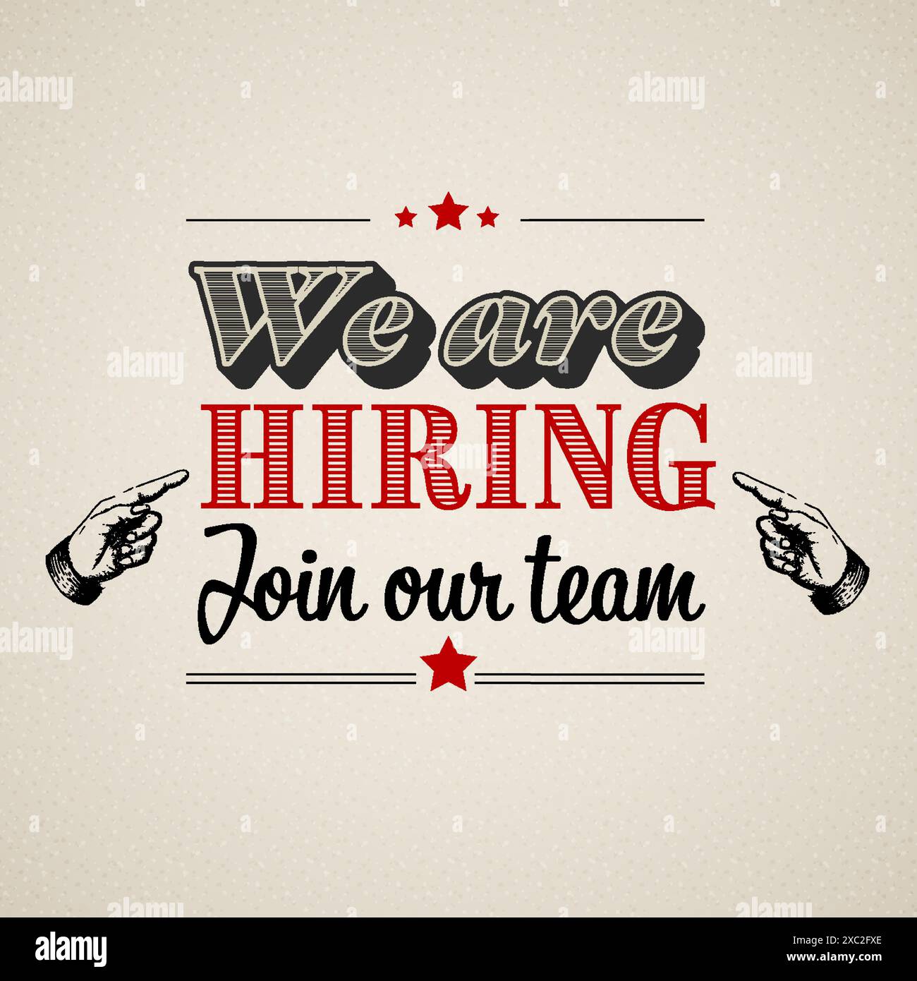 We are hiring minimalistic vintage retro flyer banner header social ...