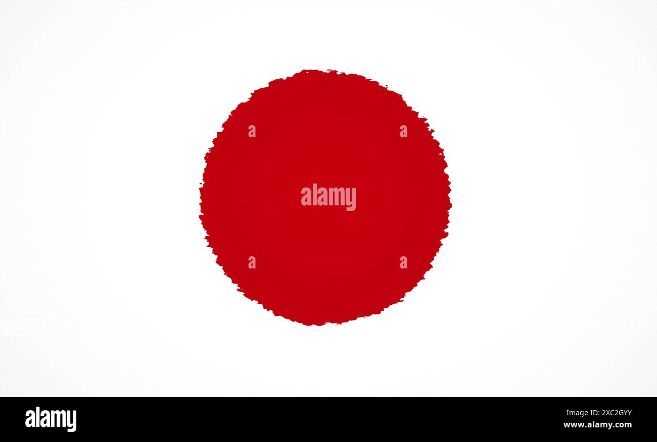 National flag of Japan. Japan flag abstract colored. Rough lines ...