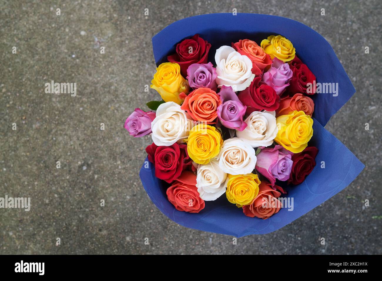 Multicoloured rose bouquet Stock Photo - Alamy