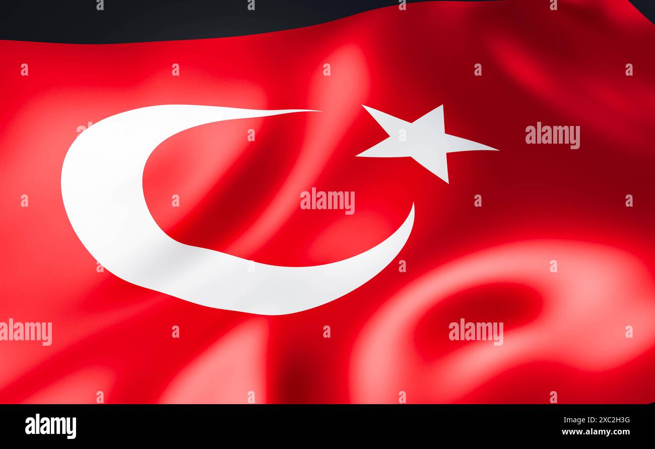 Flag of Turkey Flag of Turkey, shiny cloth. Banner, symbol and Turkish ...