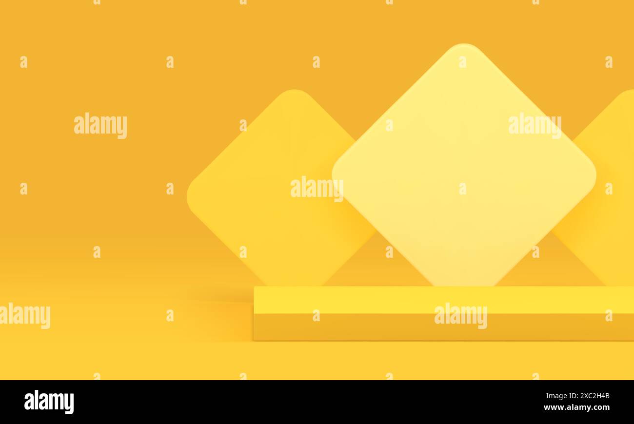 3d podium pedestal yellow showcase for product presentation realistic ...