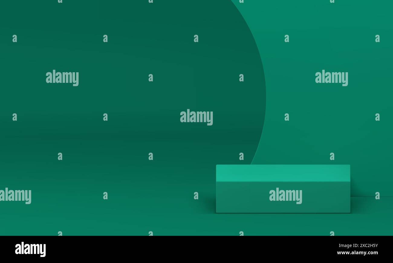 Green 3d squared podium pedestal promo showroom space interior ...