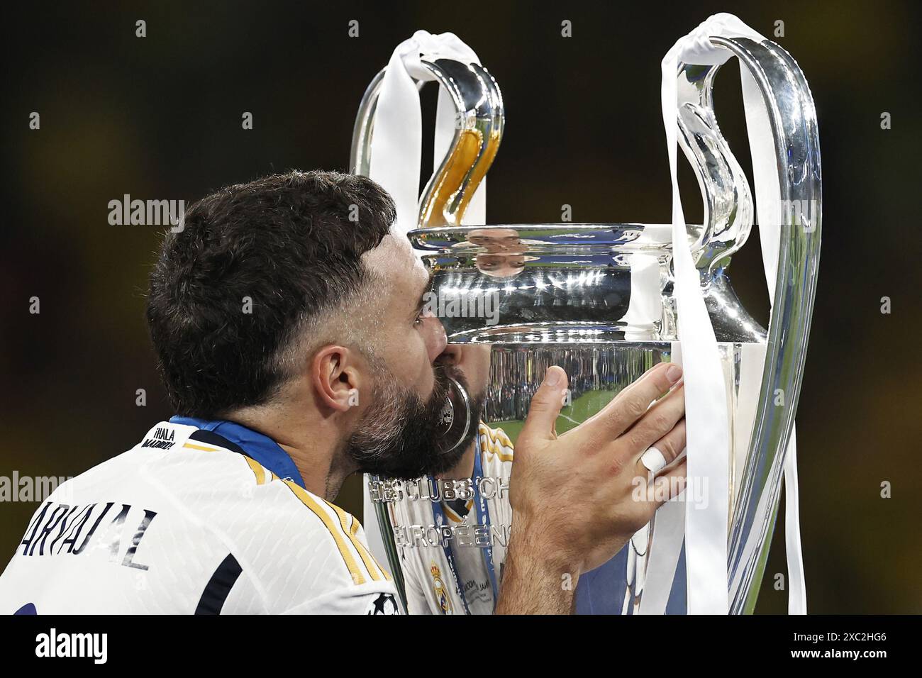 LONDON - Daniel Carvajal of Real Madrid with UEFA Champions League ...