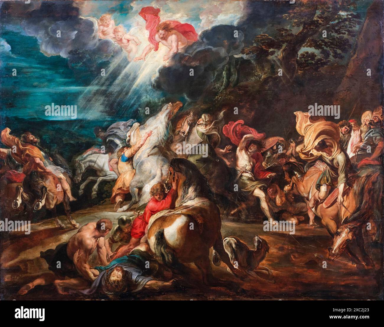 Conversion of Saint Paul, painting in oil on panel by Peter Paul Rubens ...