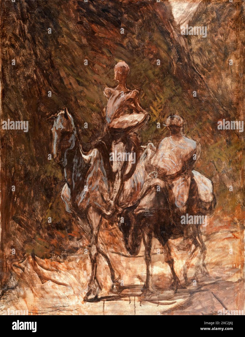 Don Quixote and Sancho Panza, painting in oil on canvas by Honoré ...