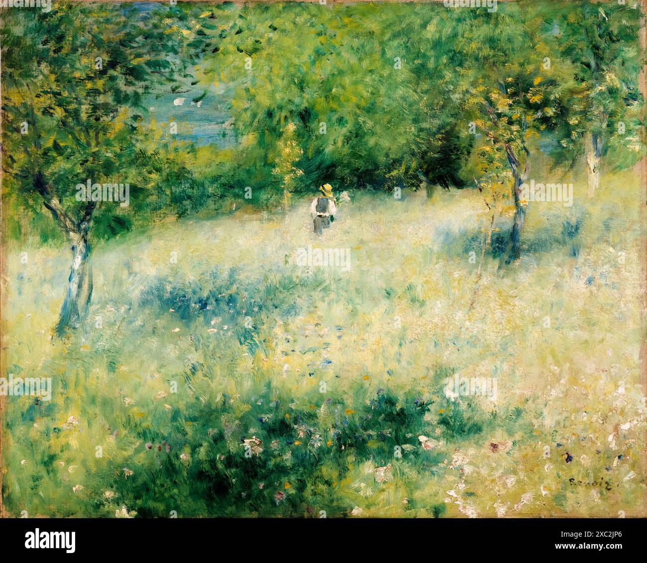 Pierre Auguste Renoir, Spring at Chatou, landscape painting in oil on ...