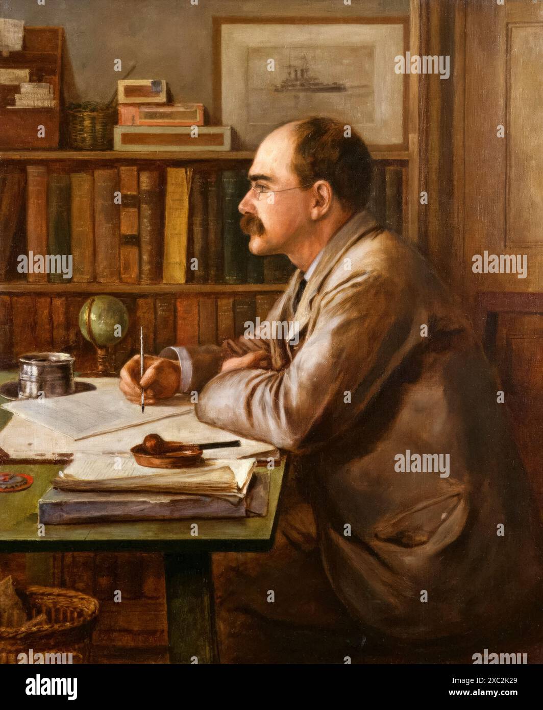 Rudyard Kipling. Portrait painting of Joseph Rudyard Kipling (1865-1936 ...