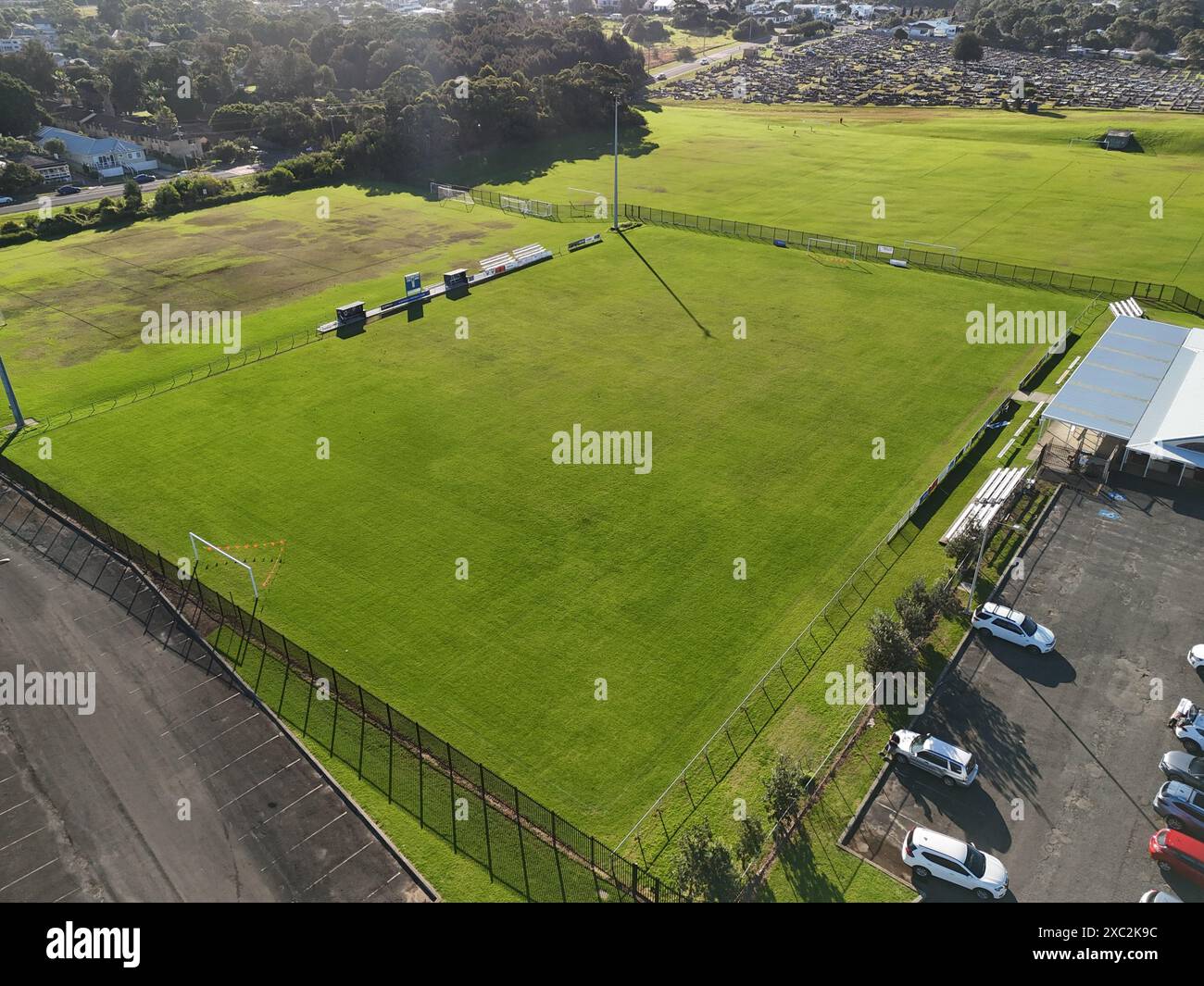 Aerial view of a soccer field suburban hi-res stock photography and ...