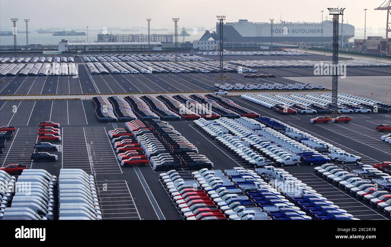 SUZHOU, CHINA - JUNE 14, 2024 - Car ro-ro ships load 2,230 vehicles for ...