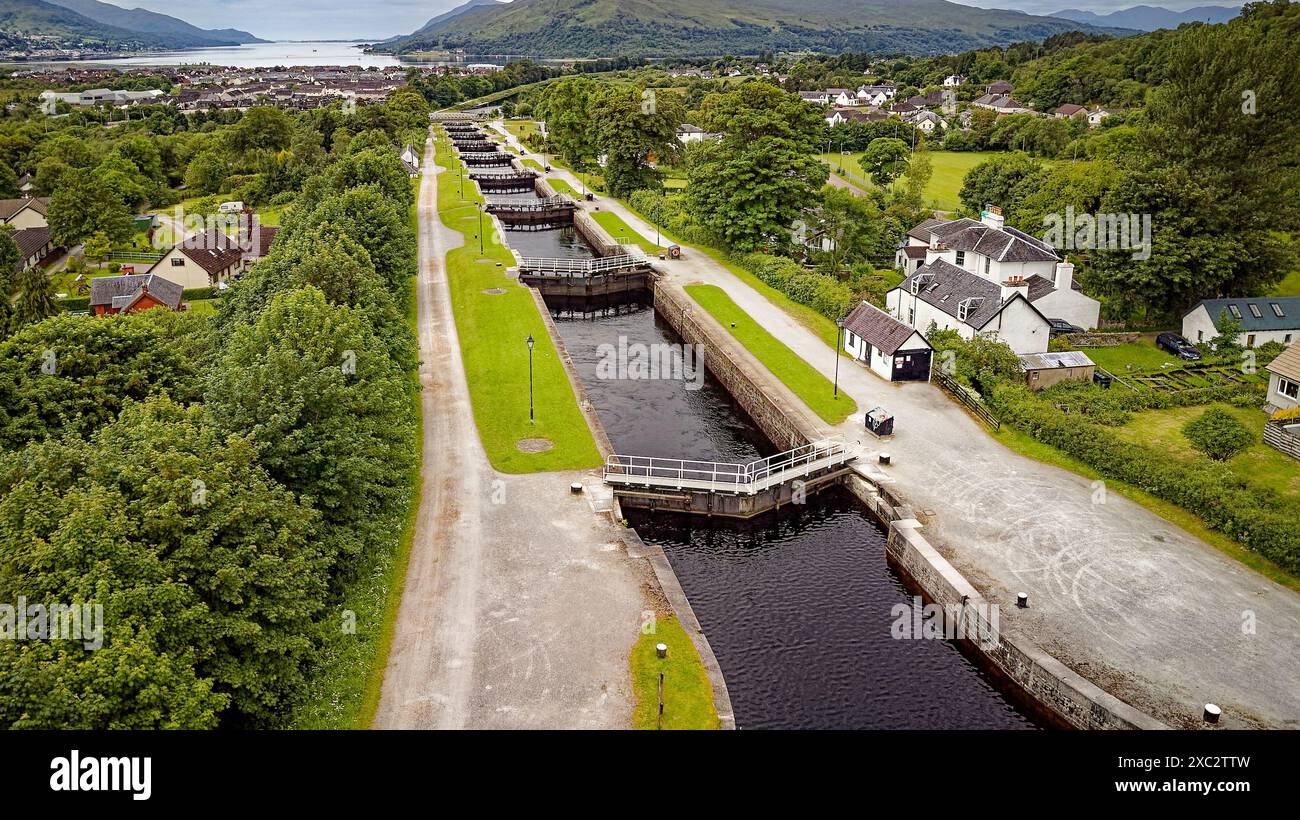Neptune's Staircase staircase lock comprising eight locks on the ...