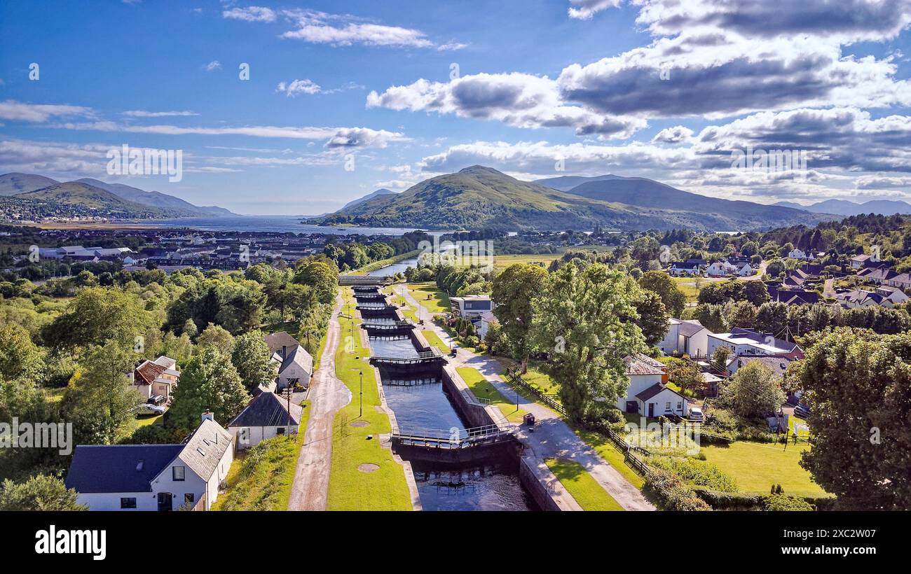 Neptune's Staircase staircase lock comprising eight locks on the ...