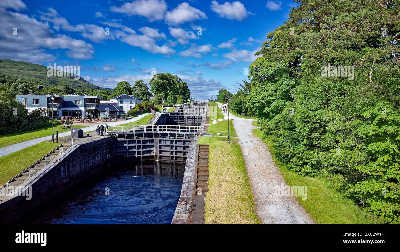 Neptune's Staircase staircase lock comprising eight locks on the ...