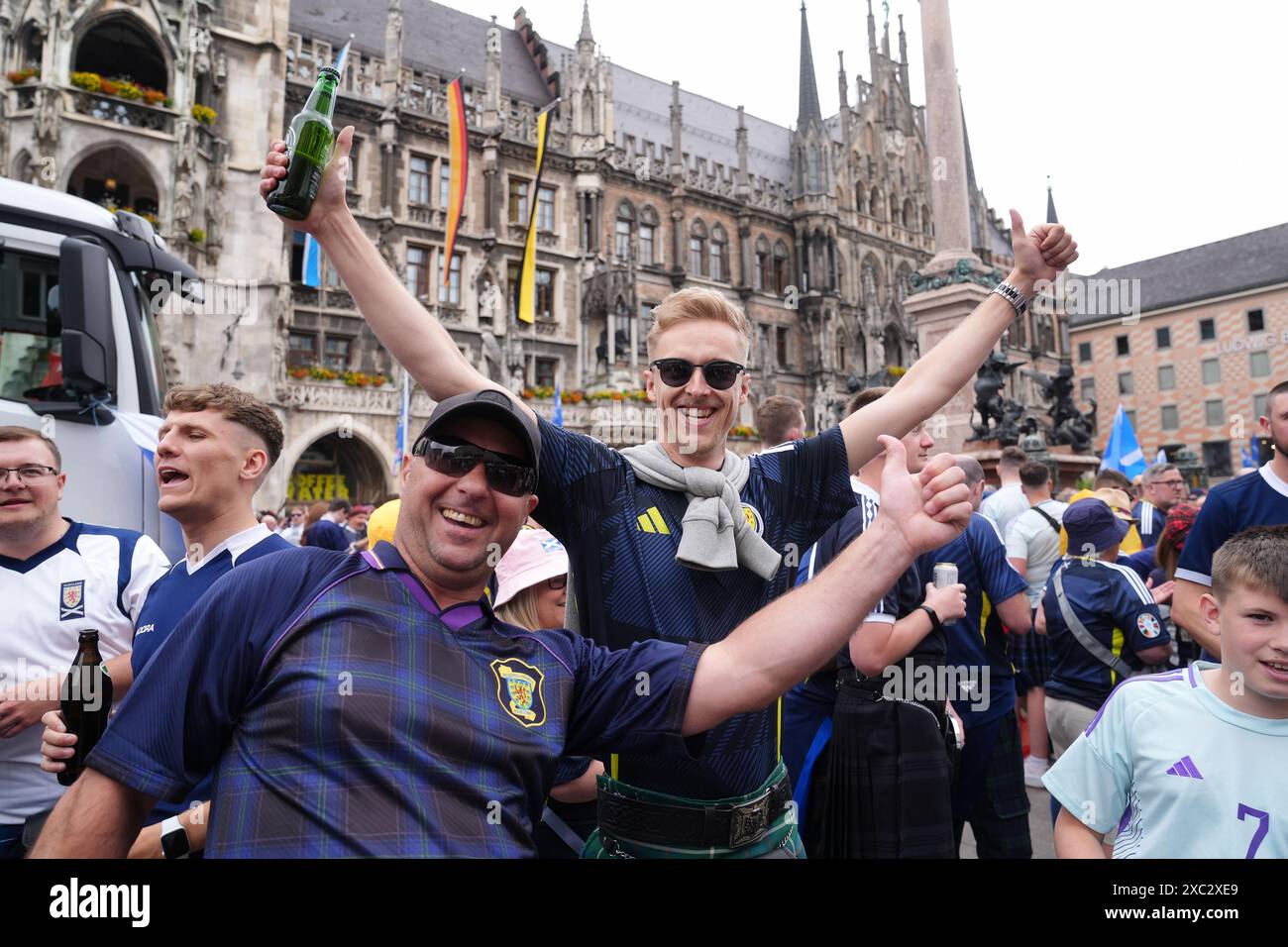 Scotland fans at Marienplatz square, Munich. Scotland will face Germany ...