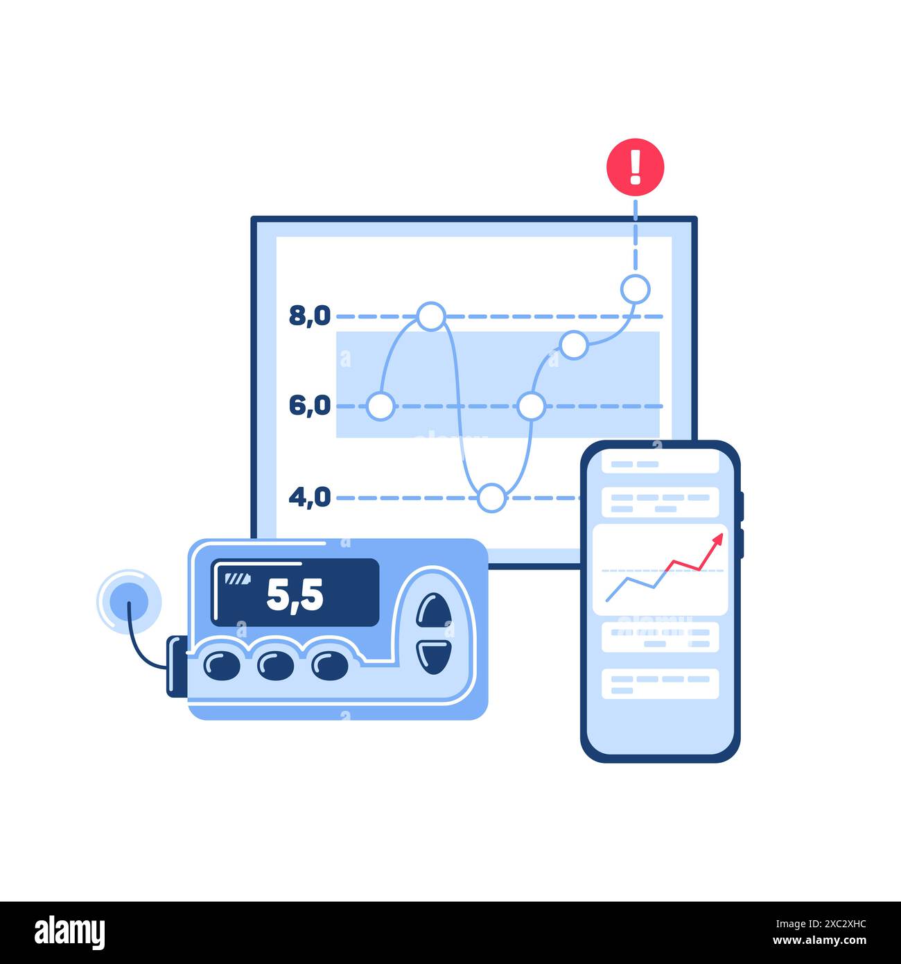 World diabetes day. Independent glucose monitoring system, the sensor ...