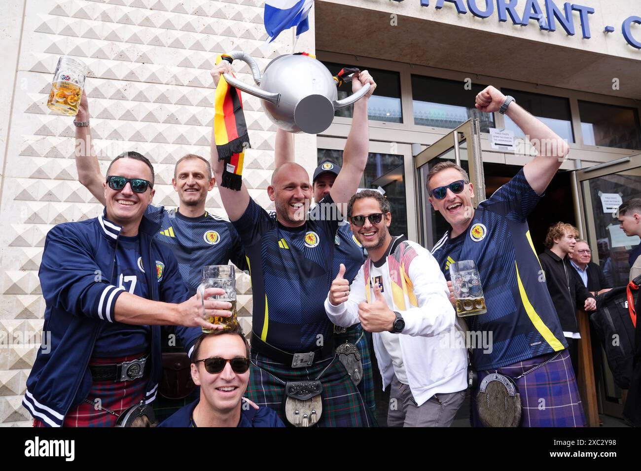 Scotland fans at Marienplatz square, Munich. Scotland will face Germany ...