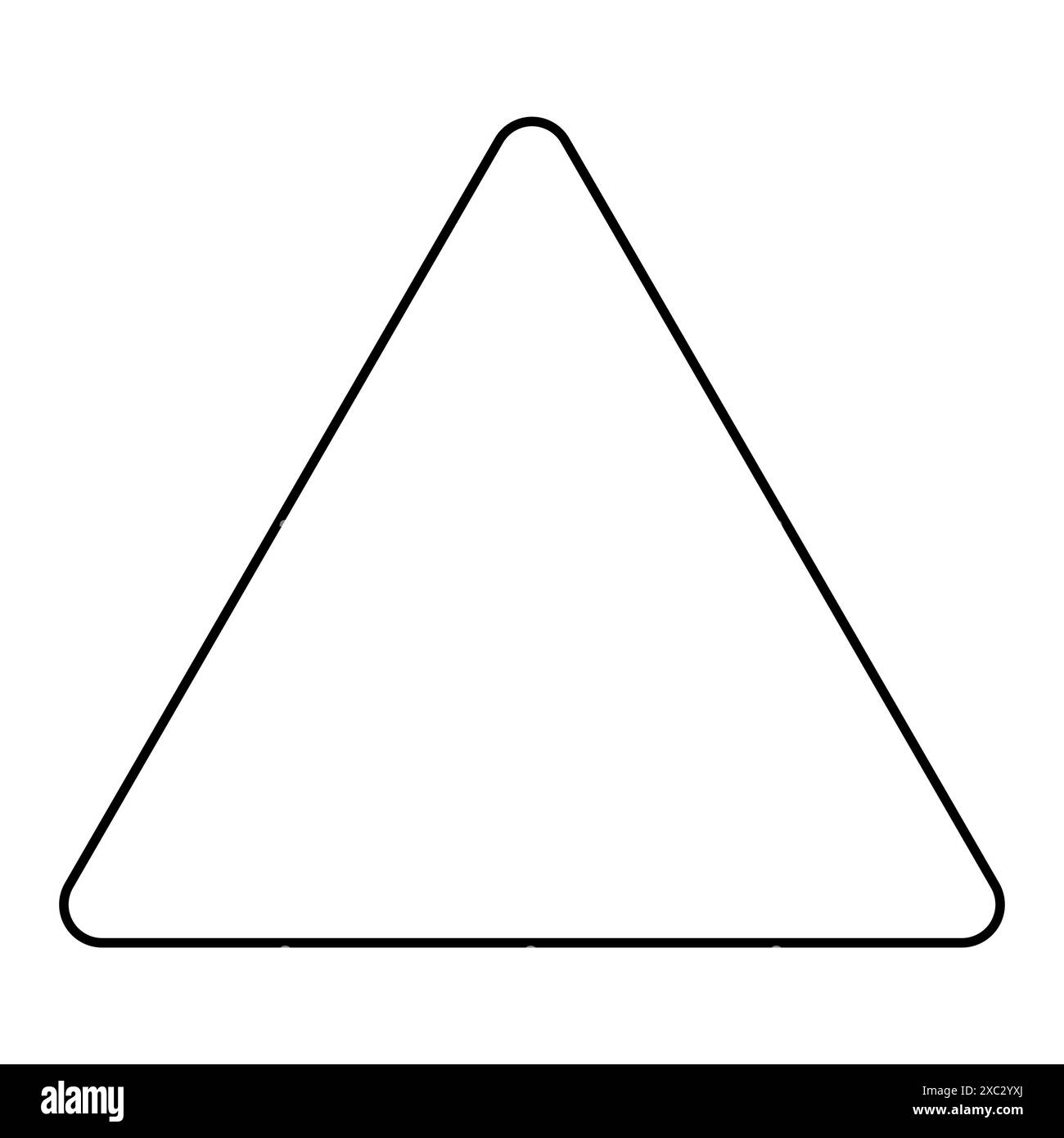 Equilateral Rounded Triangle Shape Symbol Black And White Vector