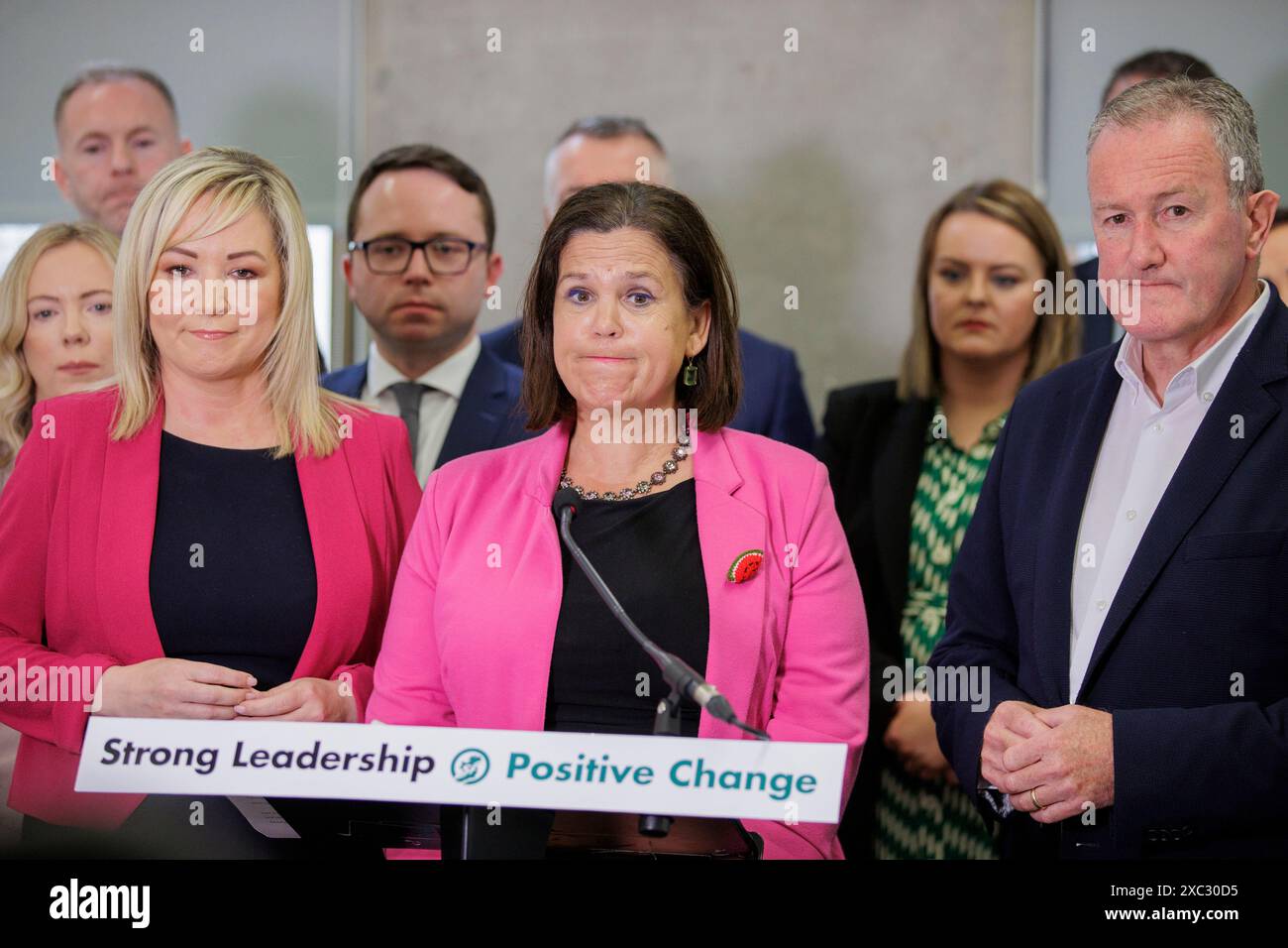 Sinn Fein's President Mary Lou McDonald (centre) Sinn Fein Vice ...