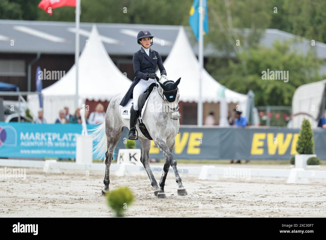 Luhmuhlen, Germany, June 14, 2024 Louise Romeike of Sweden with Caspian ...