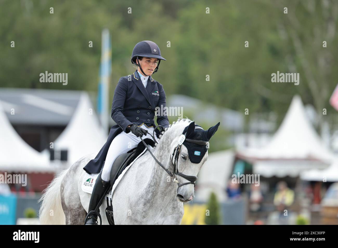 Luhmuhlen, Germany, June 14, 2024 Louise Romeike of Sweden with Caspian ...