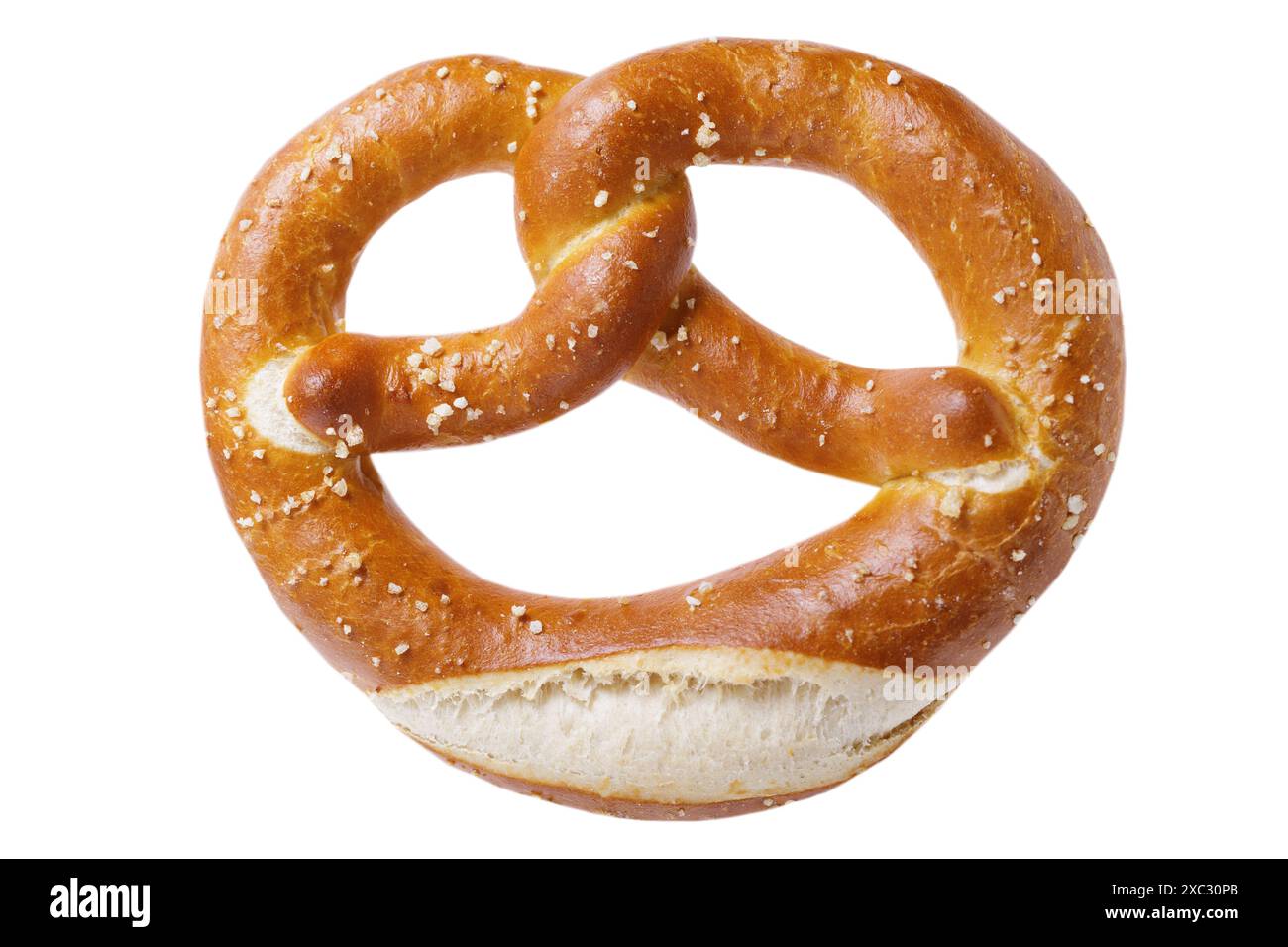 Bavarian pretzel isolated on white background, top view Stock Photo - Alamy