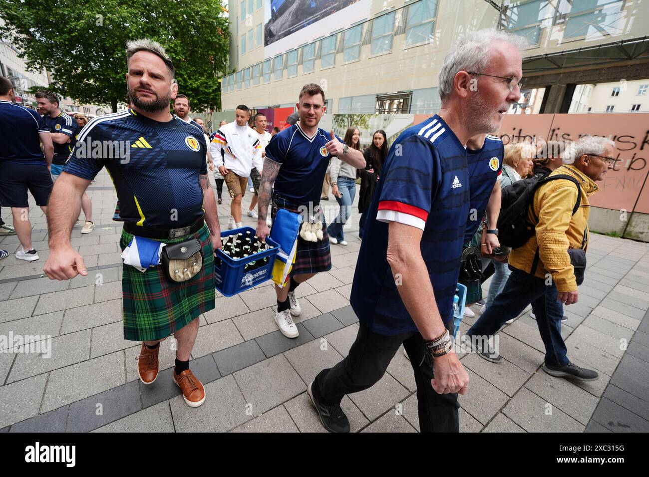 Scotland fans at Marienplatz square, Munich. Scotland will face Germany ...