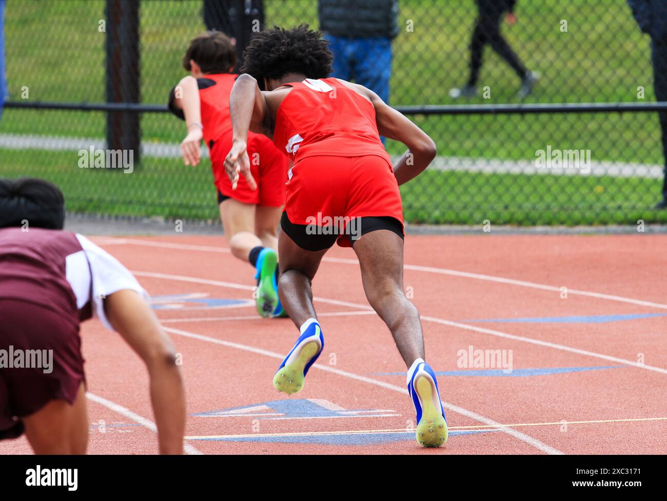 Sprinter spikes in start hi-res stock photography and images - Alamy