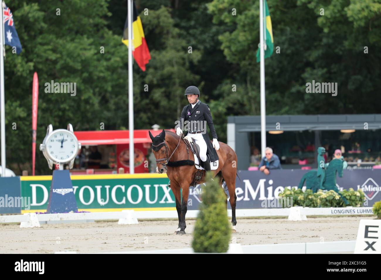 Luhmuhlen, Germany, June 14, 2024 Tim Price of New Zealand with Falco ...