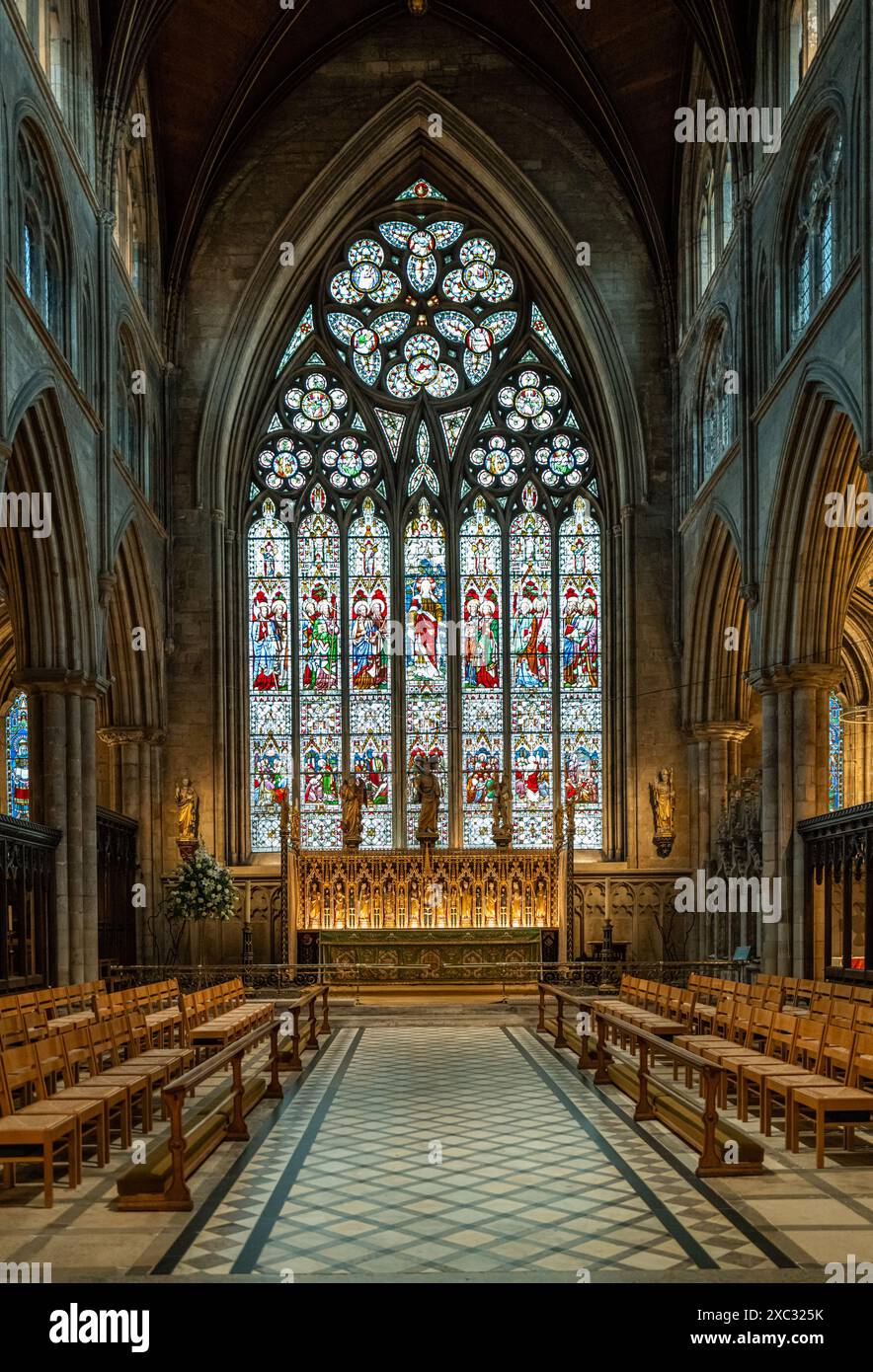 Ripon cathedral and some of its beautiful stained glass windows in the ...