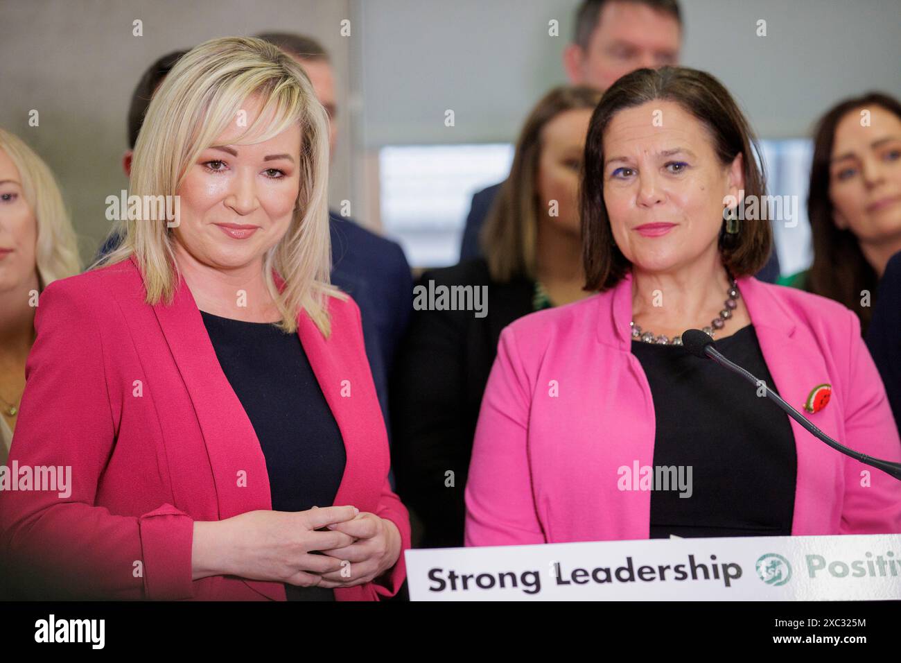 Sinn Fein Vice President Michelle O'Neill (left), and Sinn Fein's ...
