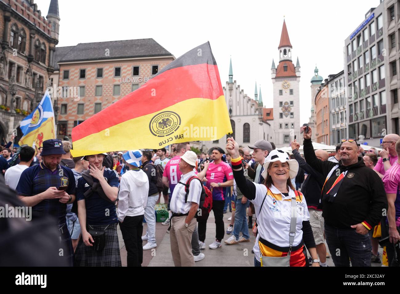 Germany fans at Marienplatz square, Munich. Scotland will face Germany ...