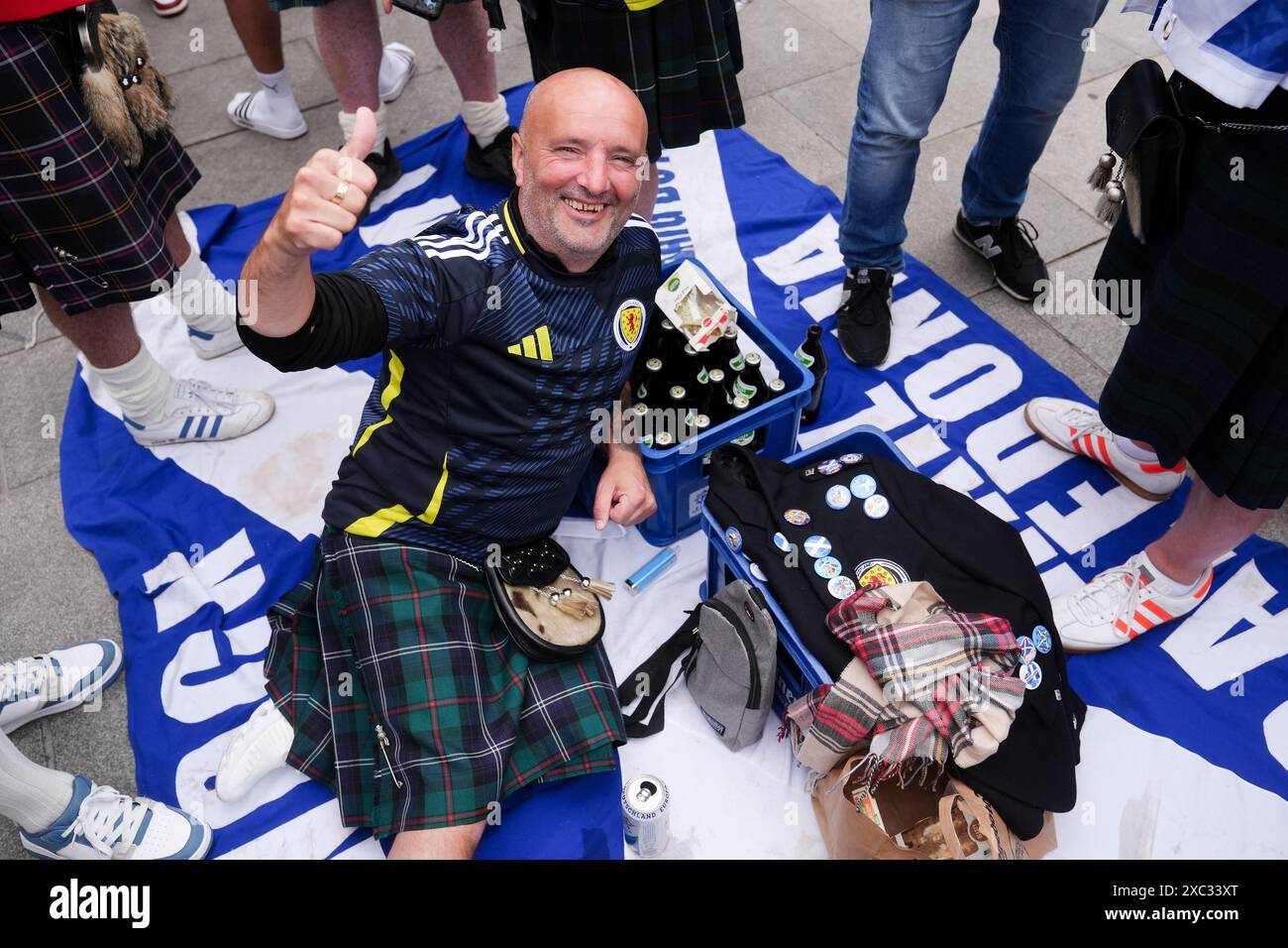 Scotland fans at Marienplatz square, Munich. Scotland will face Germany ...
