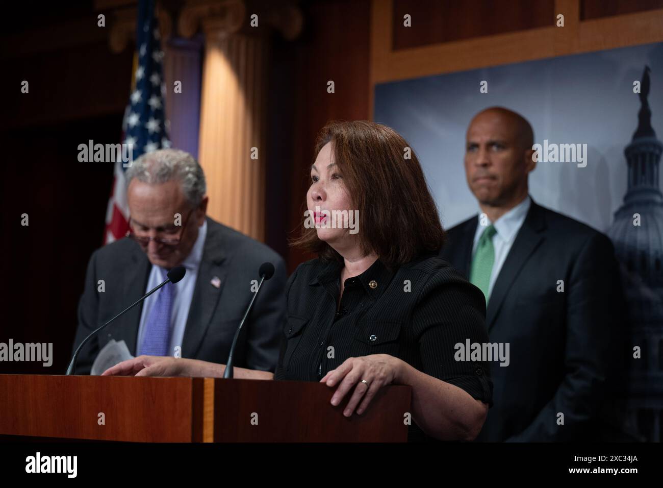 United States Senator Tammy Duckworth (Democrat of Illinois) at a press ...