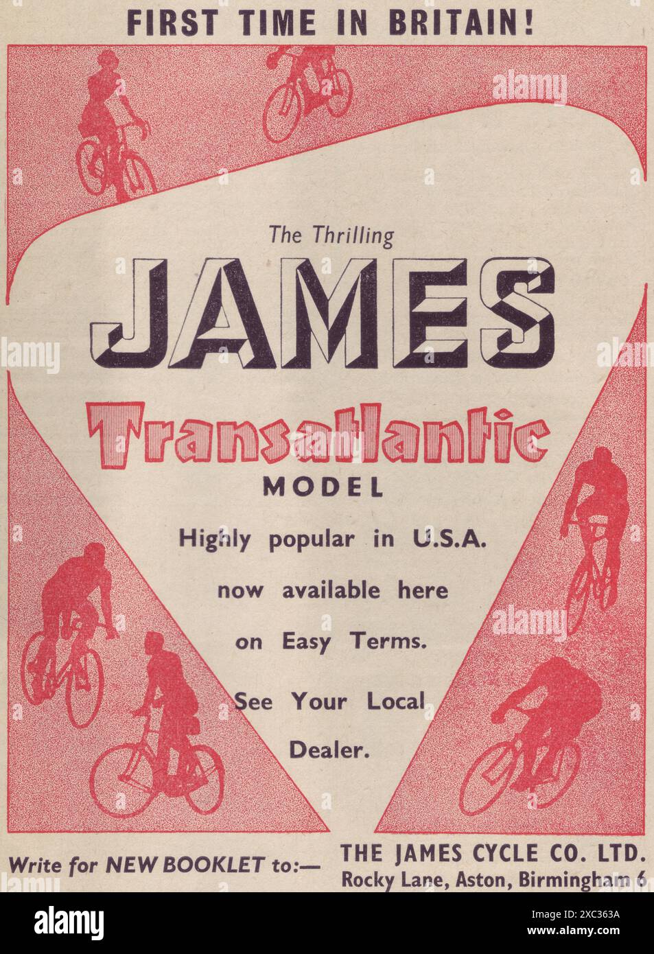 Vintage James Bicycle Advert Stock Photo - Alamy