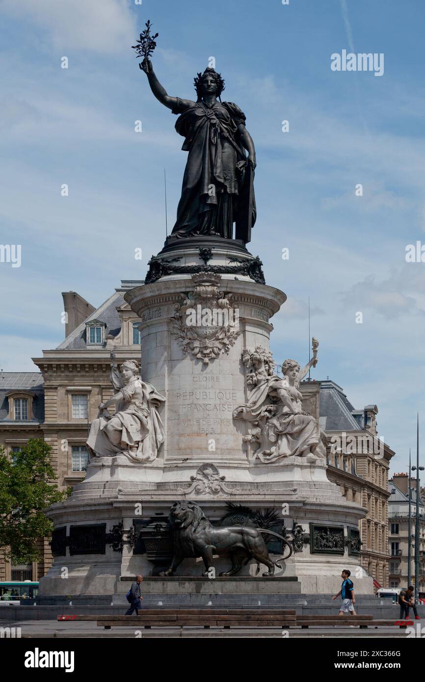 Paris, France - July 17 2017: The "Monument à la République", also ...