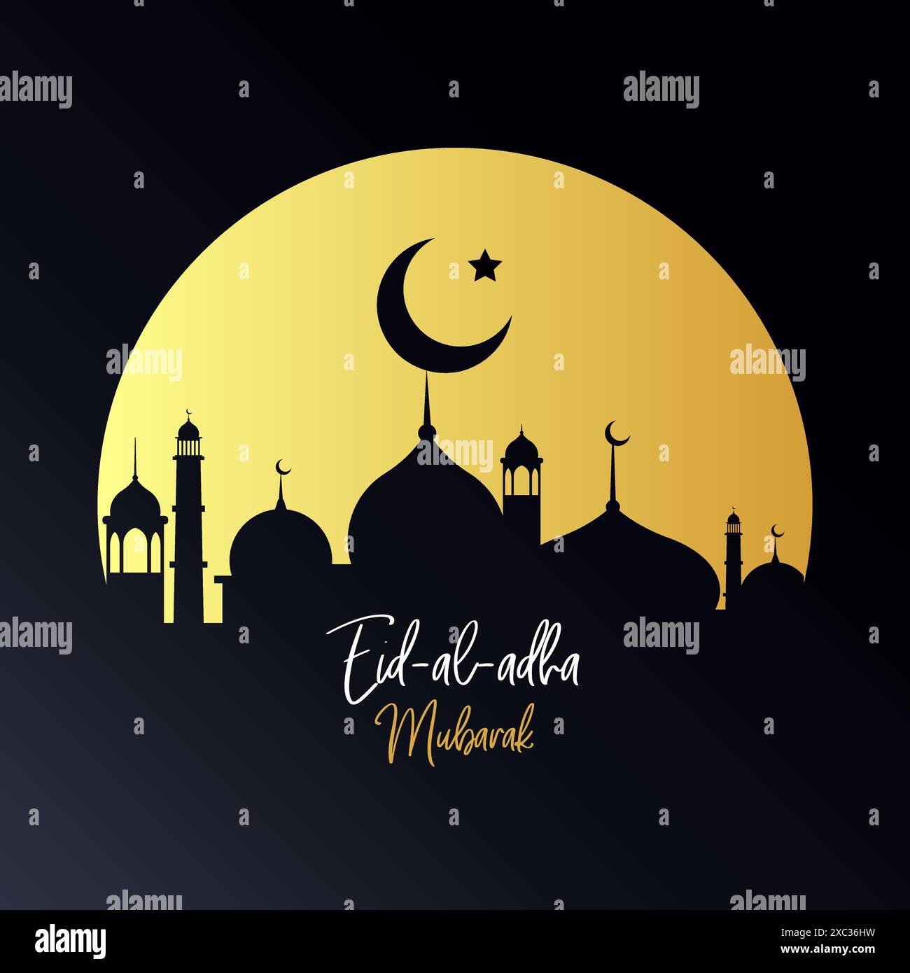 Eid al adha mubarak bakrid festival with mosque vector illustration ...