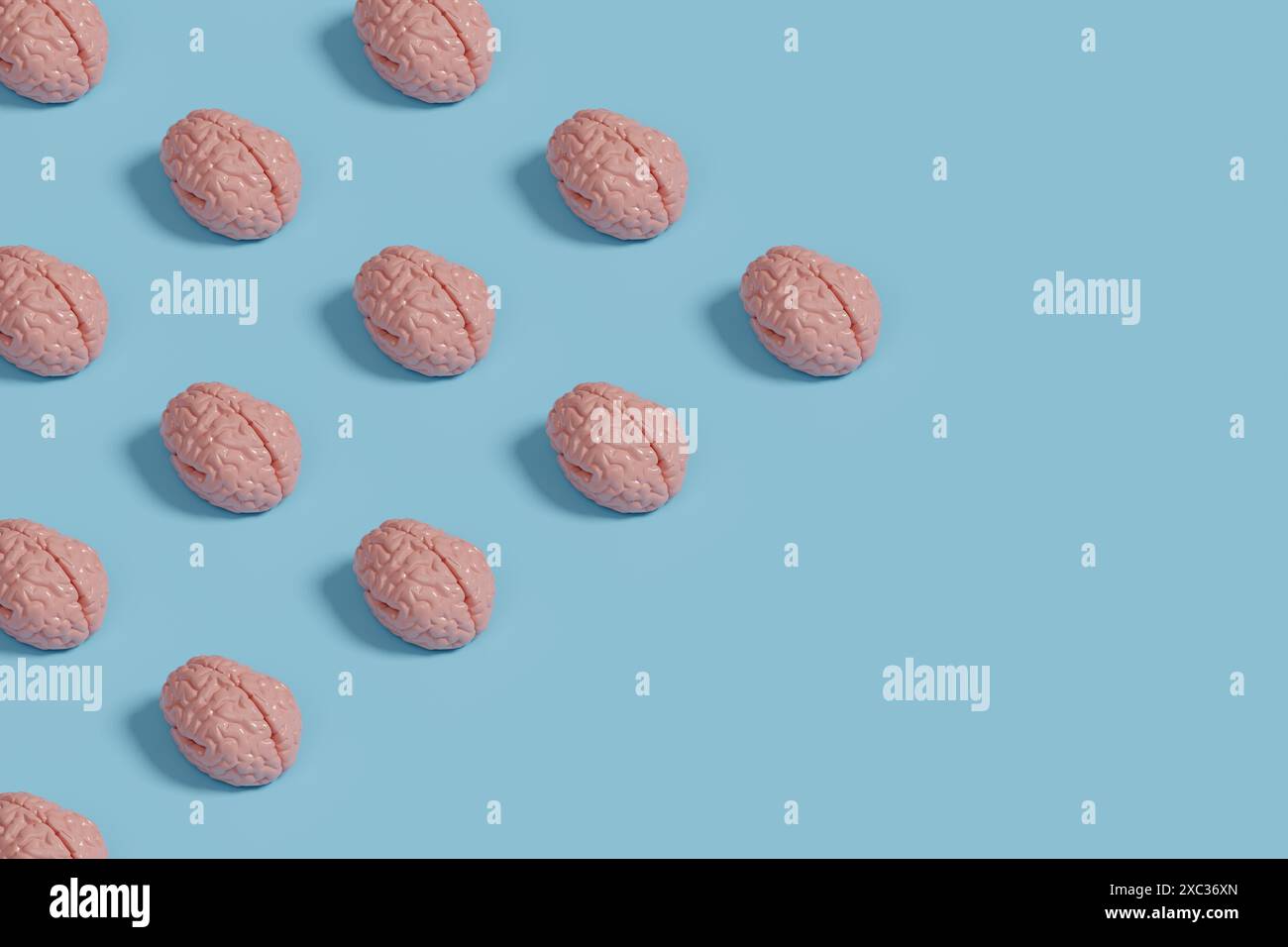 Human brain isometric pattern with copy space. 3d illustration Stock ...