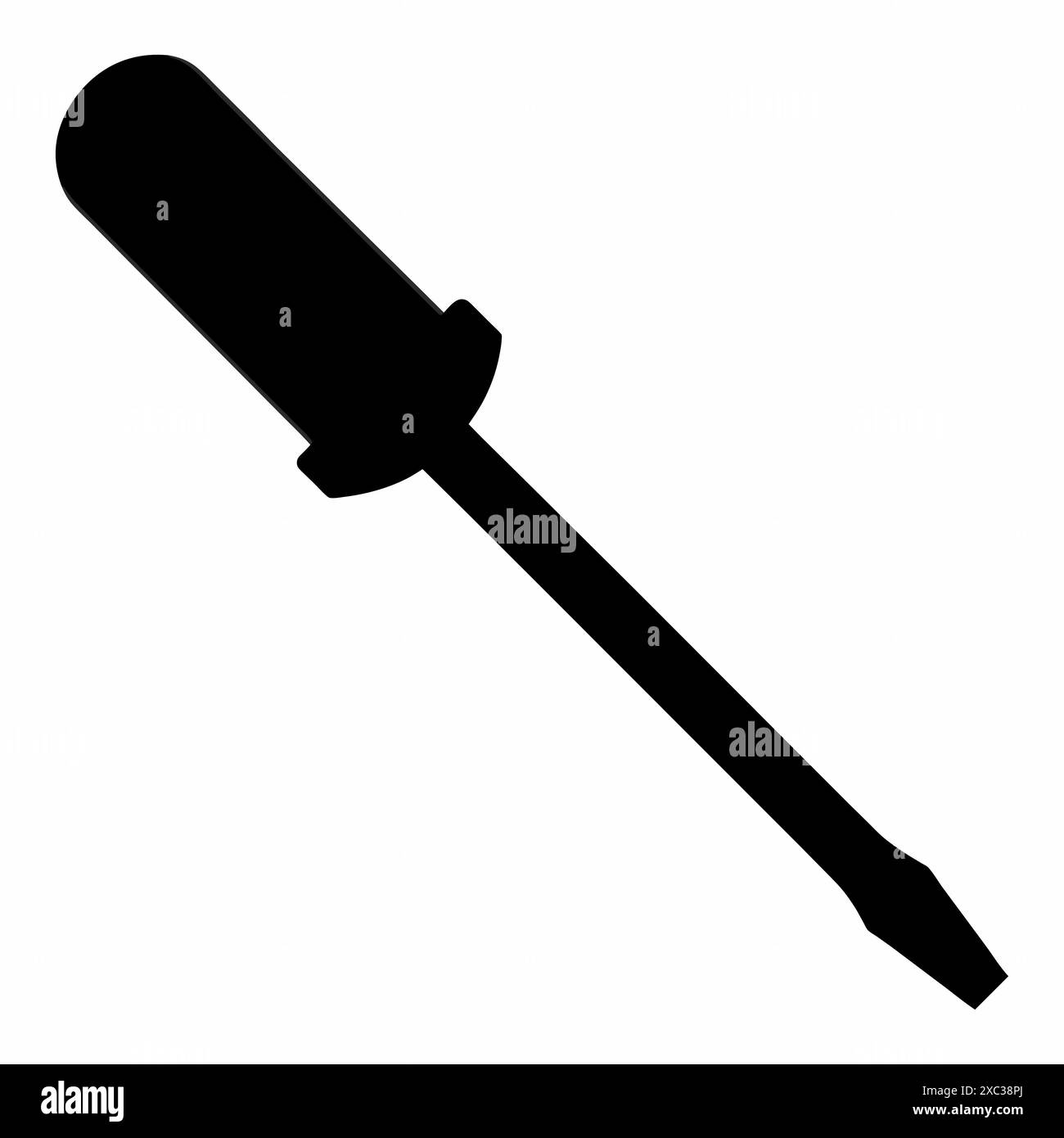 Black silhouette of screwdriver isolated on white background. Iconic ...