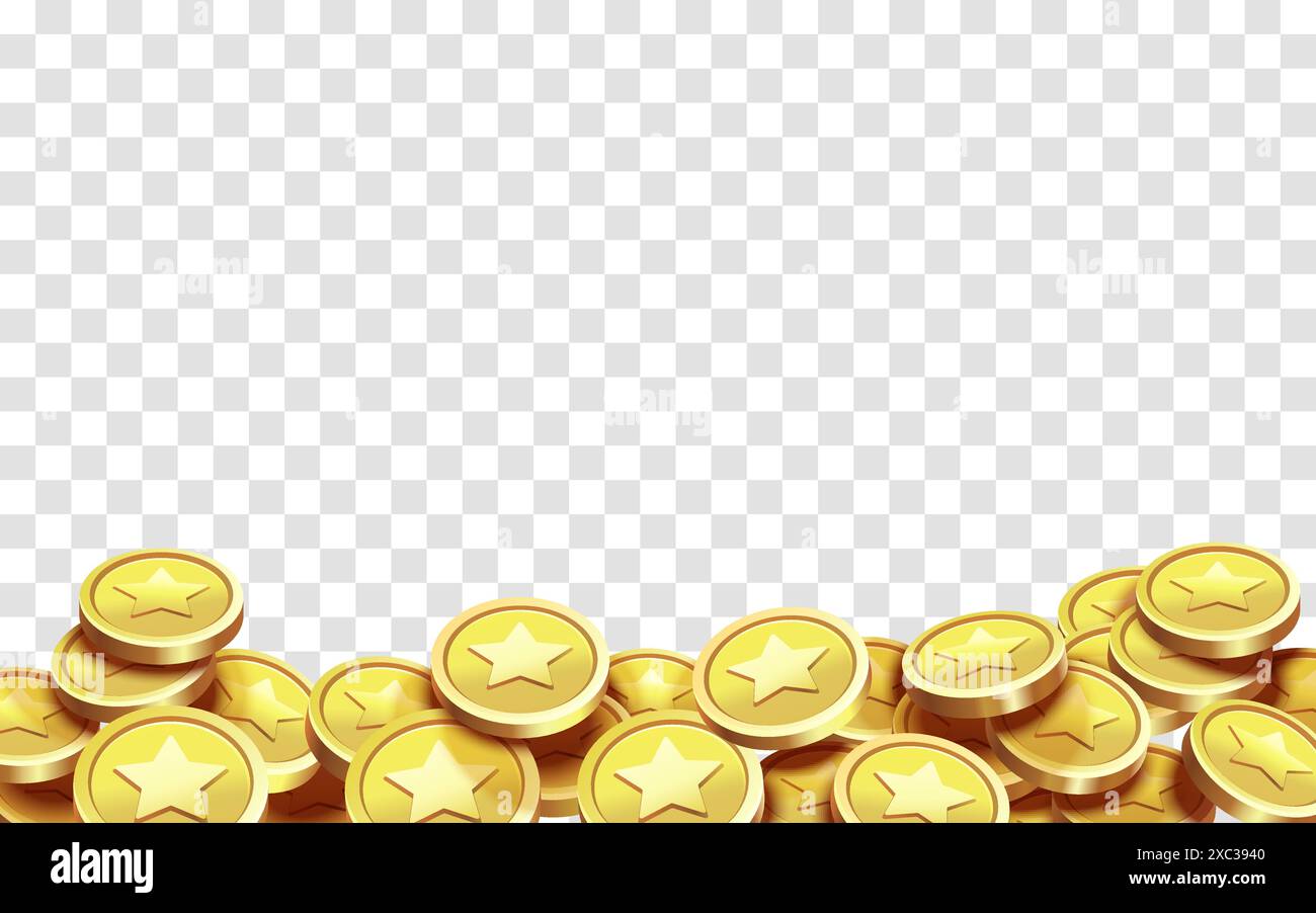 A lot of coins on a transparent background. Vector Stock Vector Image ...