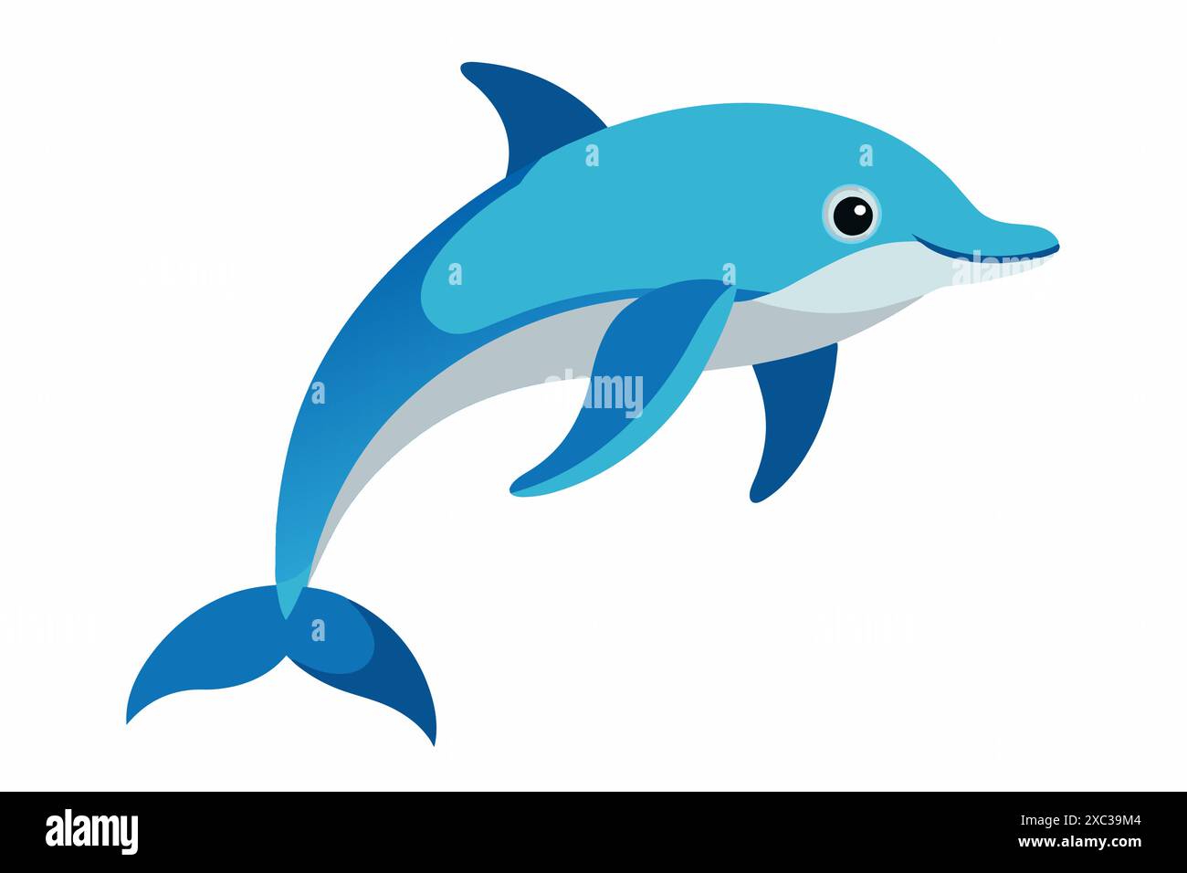 Cute cartoon dolphin illustration isolated on white background. Concept ...
