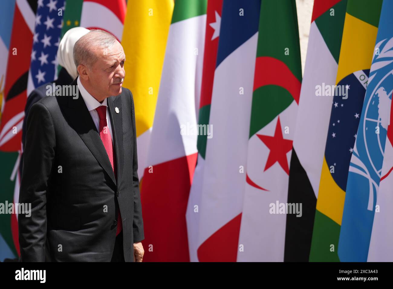 President of Turkey Recep Tayyip Erdogan arrives during the G7 leaders ...