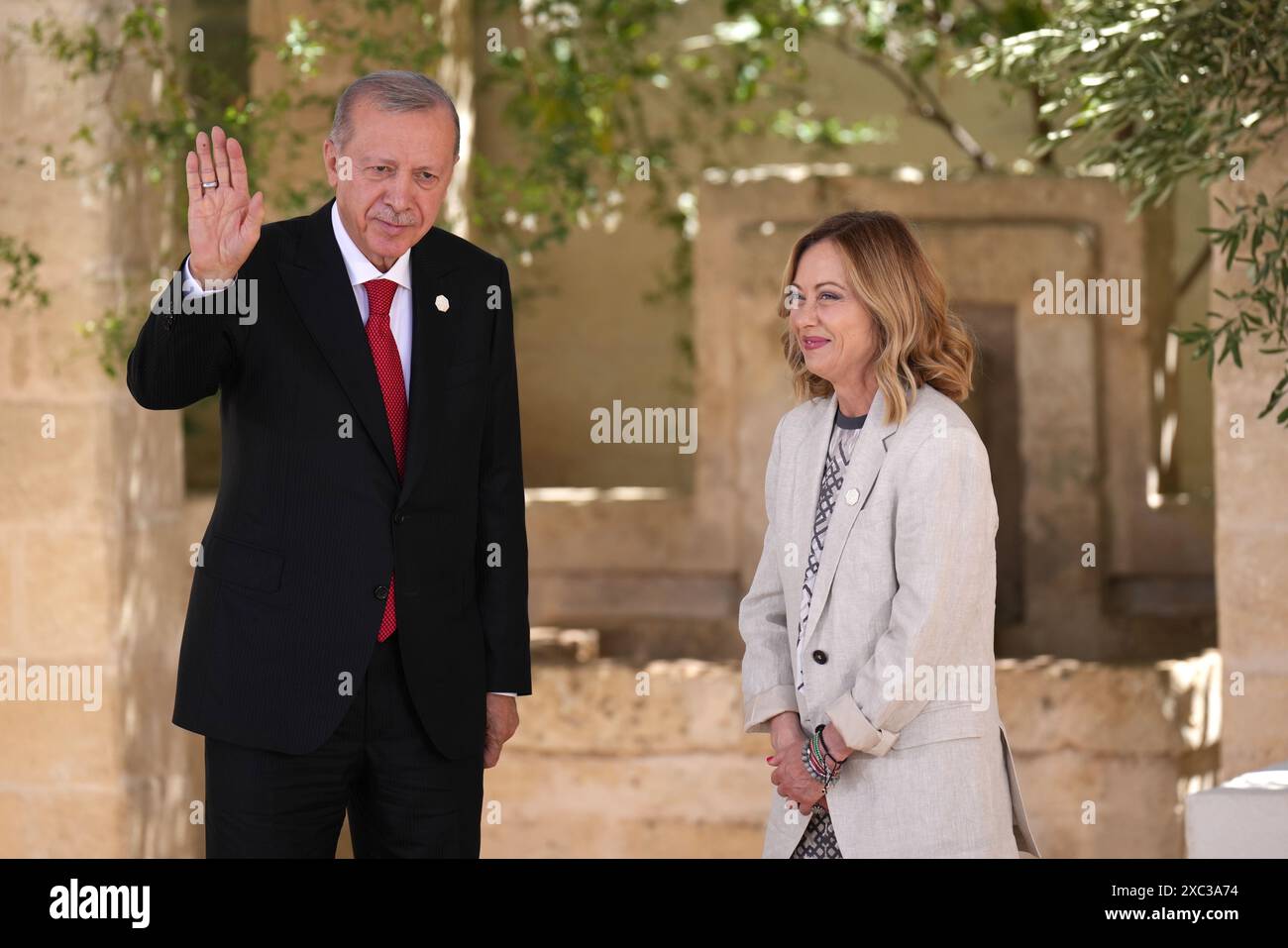 President of Turkey Recep Tayyip Erdogan is greeted by Italian Prime ...