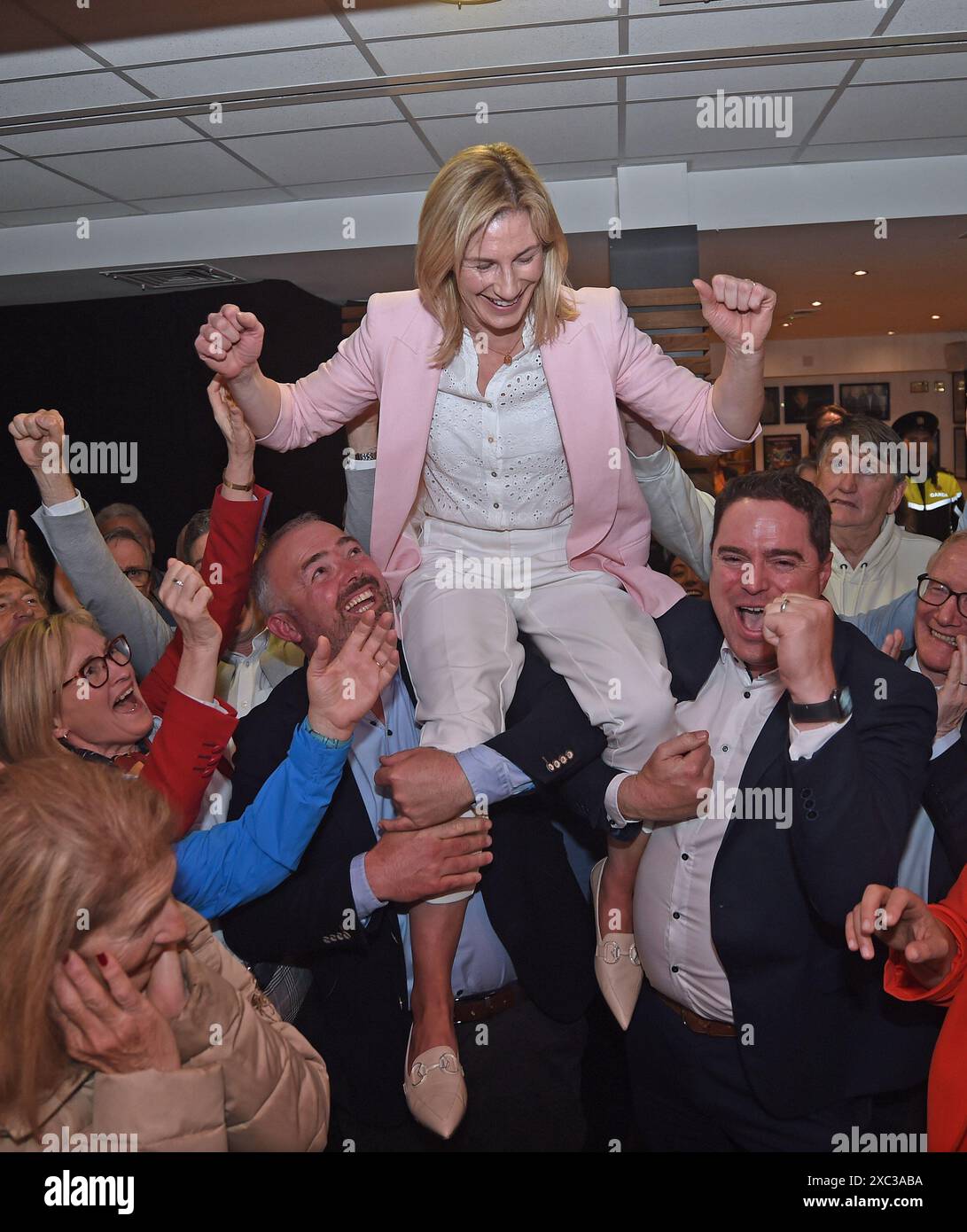 Fine Gael European Election candidate Nina Carberry celebrates after ...