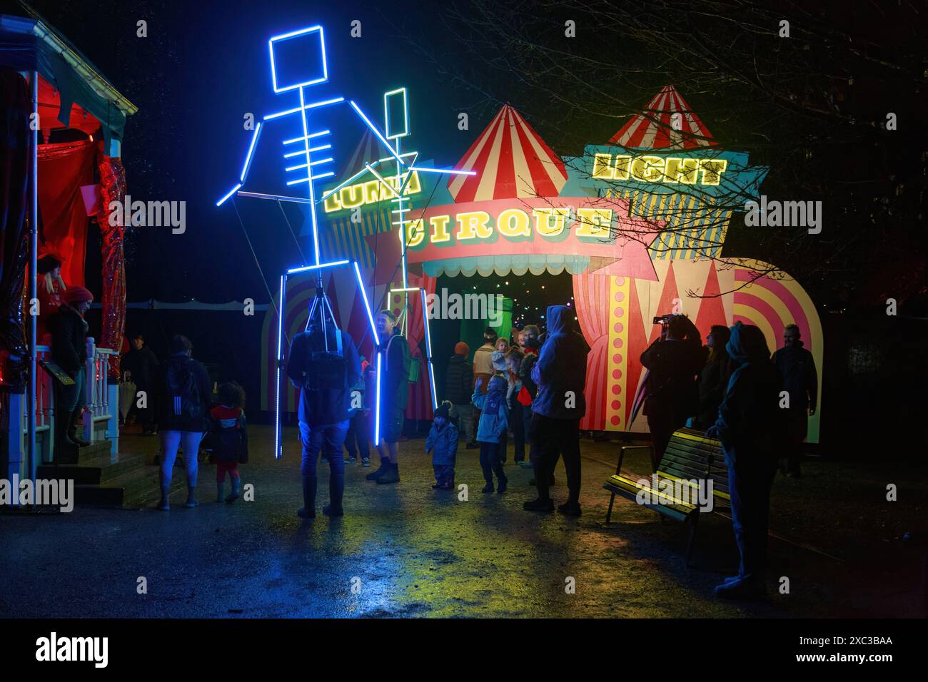 Men with LED light costumes entertaining the crowd at the LUMA Light ...