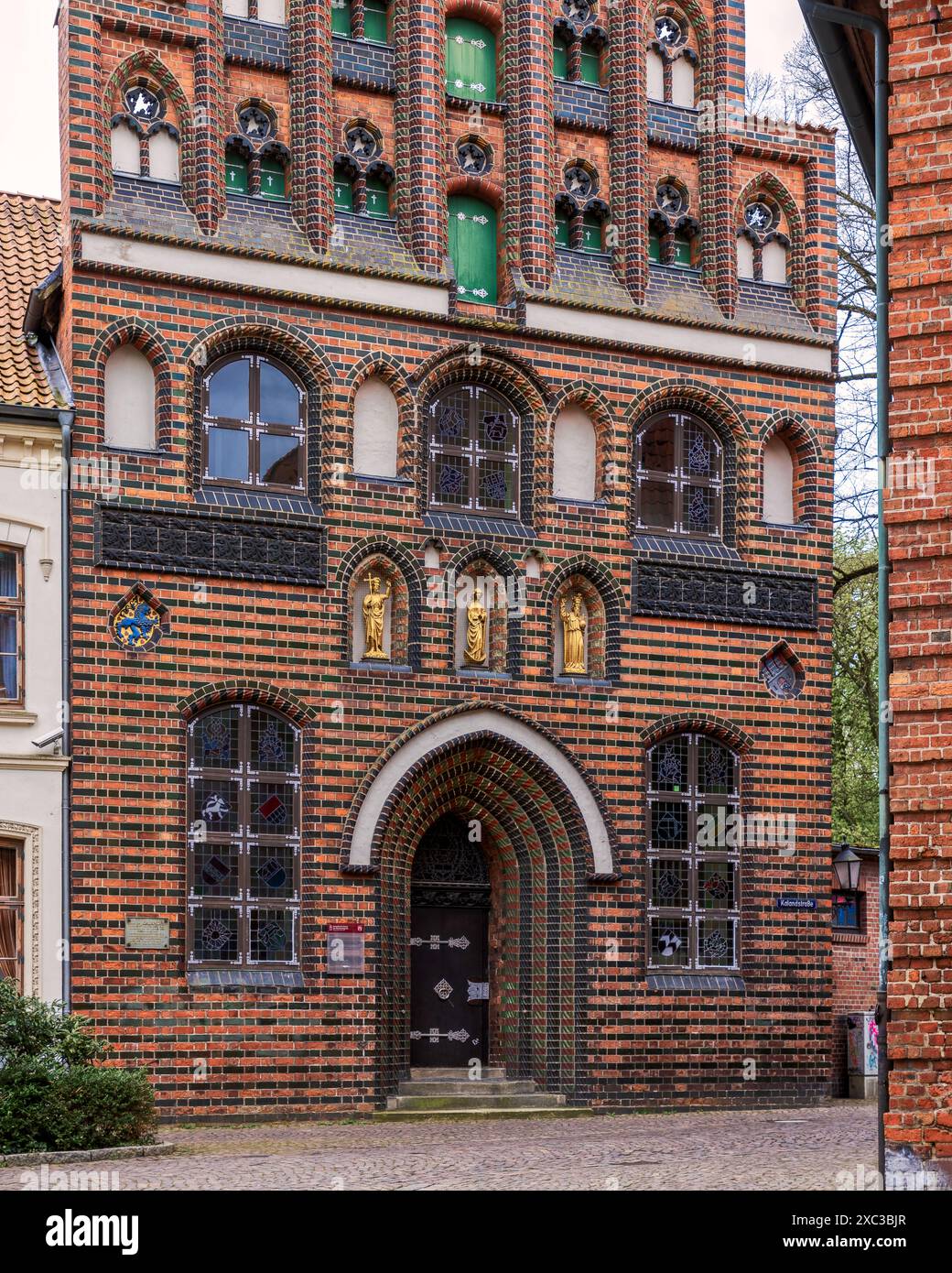 Old typical north germany brick buildings, in the old town of Lüneburg ...