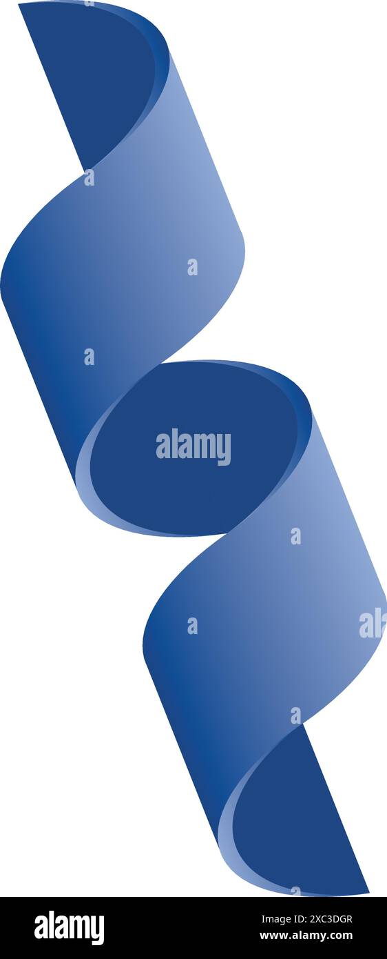 Blue gradient ribbon on white background. Vector illustration. Ready ...