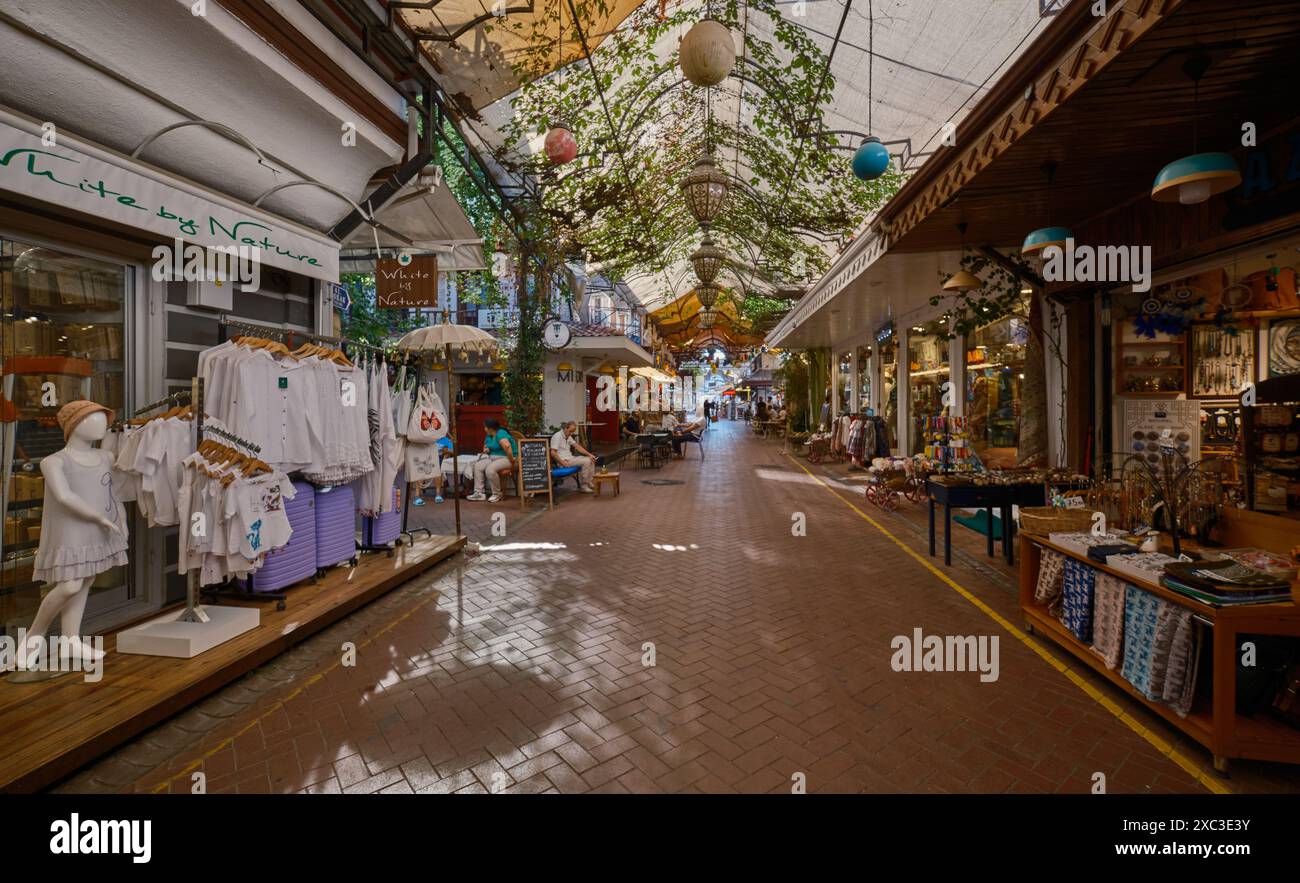 Fethiye old town Paspatur bazaar area in Fethiye, Muğla, Turkey where ...